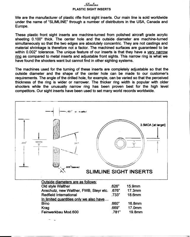 Clear Acrylic Sight Inserts for BRNO Front Sights | Rimfire Central ...
